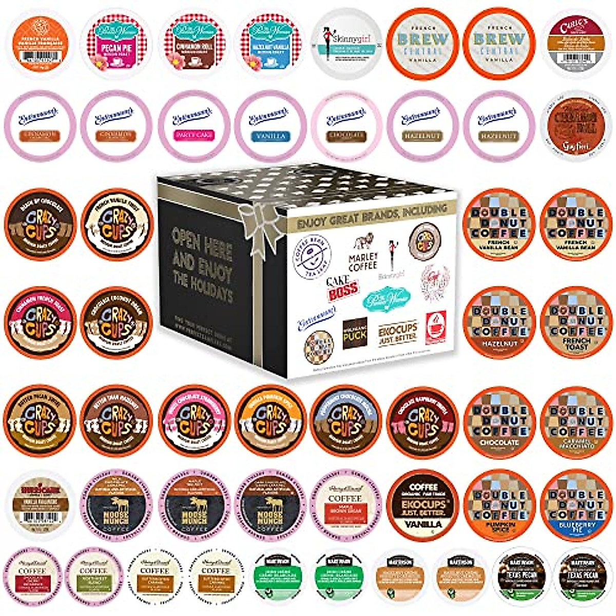 Perfect Samplers Flavored Coffee Variety Pack, Including Vanilla, Chocolate Coffee & More, Flavored Coffee Pods for Keurig K Cups Machines, 50 Count