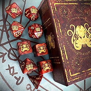 Elder Dice Set: Cthulhu (9 polyhedral dice in Spellbook)