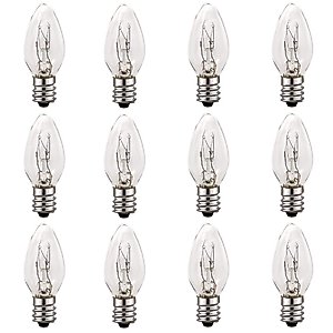 12 Pack, 15 Watt Light Bulbs for Himalayan Salt Lamps & Baskets, Chandeliers, Scentsy & Wax Warmers, E12 Base