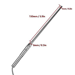 K Type Thermocouple, 0-400 High Temperature Sensor Wire Cable M8 Thread 150mm Probe 1 M 2 M 3 M 4 M 5 M (3M)