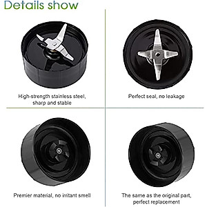 2 Cross Blades with 4 Rubber Gaskets QT Replacement Parts Compatible with 250w Magic Bullet Blender, Juicer and Mixer(Model MB1001)