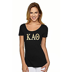 Kappa Alpha Theta Letter Bling T-Shirt- Small Black