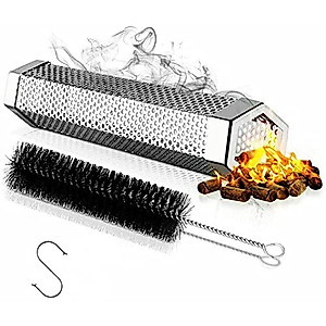 Fuoequl Pellet Smoker Tube 12" PerforatedBBQ Smoke Generator to Add Smoke Flavo