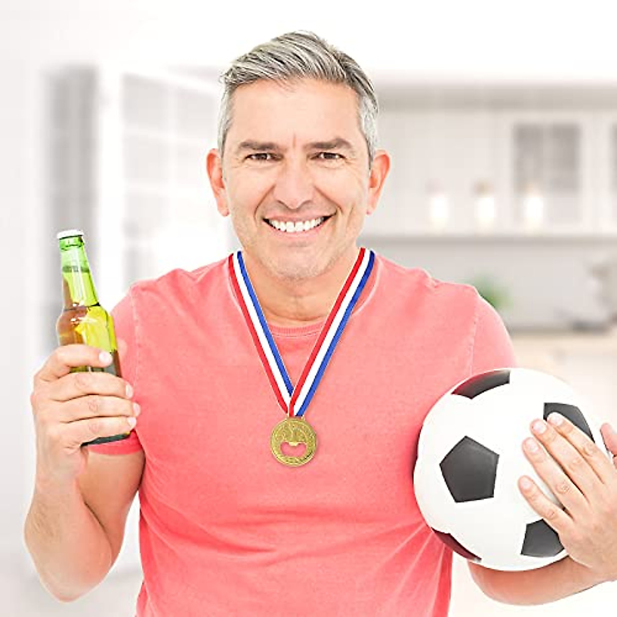 Cabilock 2PCS Olympic NO. 1 Bottle Opener Gold Medal Beer Opener Creative Jar Opener Beer Lid Remover Wine Beer Accessories
