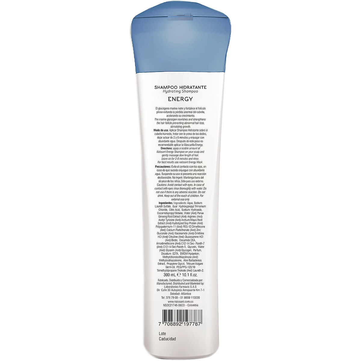 Naissant Energy Treatment Shampoo | Hair Growth Accelerator, Strengthener for Color Treated & Natural Hair | Enriched with Marine Glycogen & Natural Extracts to Prevent Hair Loss (10.1 Fl Oz)