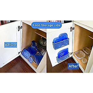 Slim Caddy Original - Scratch and Dent | Cabinet Door Organizer | Kitchen Plastic Lids Organizer, Bathroom Accessories, Under Sink Organizer, and More | 2 PK, 8”L x 3.5”H x 1.8”D each