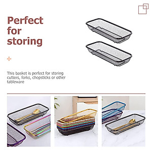 CALLARON 2Pcs Dishwasher Silverware Basket Utensil Drying Rack Cutlery Organizers Caddy Countertop Storage Baskets for Spoon Chopstick Knife Fork Black