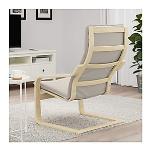 IKEA Poang Armchair Birch Veneer Knisa Light Beige 792.407.90
