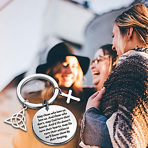 CYTING Irish Blessing Keychain May Those Who Love Us Love Us With Celtic Trinity Knot Good Luck Jewelry LDR Going Away Gifts
