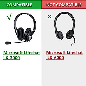 Ear Pads Cushions Cups Replacement Compatible with Microsoft LifeChat LX-3000 Headset Headphone Earpads Cushions Foam Pillow