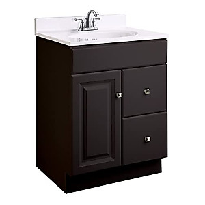 Design House Wyndham 24 Inch Bathroom Vanity, Freestanding Bathroom Sink Cabinet - Solid Wood Bathroom Vanity Cabinet, Dark Espresso