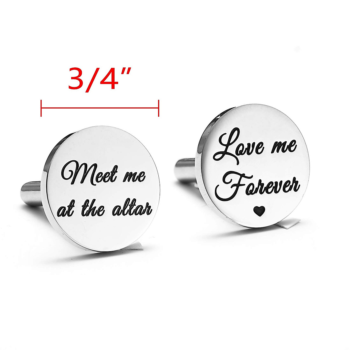 Melix Home Stainless Steel CuffLinks for Men Groom Meet Me at The Altar Wedding Gifts Cuff Links (love me forever)