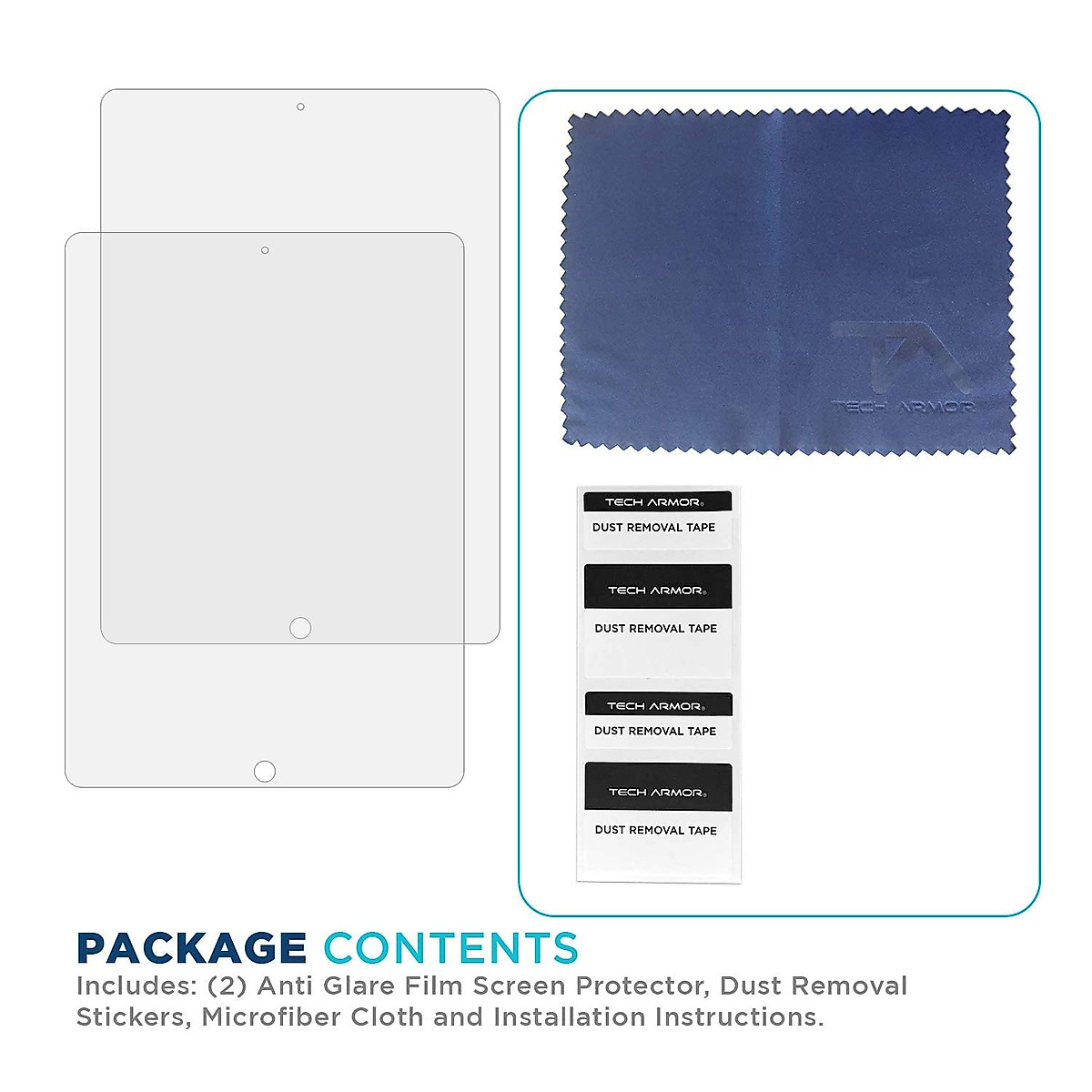 Tech Armor Matte Anti-Glare Film Screen Protector Designed for Apple iPad Pro 9.7 Inch (2016 and 2017) 2 Pack