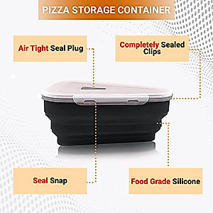 Updated 2023, Reusable Pizza Storage Container, Collapsible Silicone Pizza Box, Pizza Slice Container, BPA Free, Expandable Pizza Container