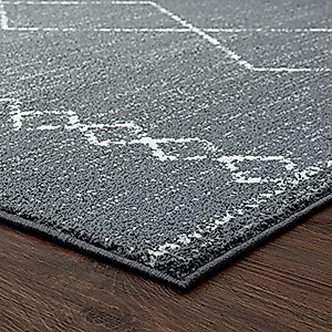 LUXE WEAVERS Daphnes Anthracite 5x7 Boho Moroccan Geometric Area Rug