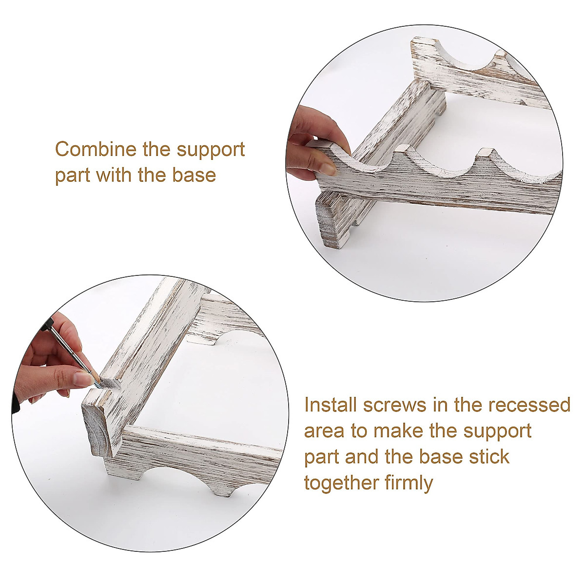 CuffUp Wine Rack, Wine Bottle Holder for Countertop, Rustic Farmhouse Wine Bottle Rack for Kitchen Counter