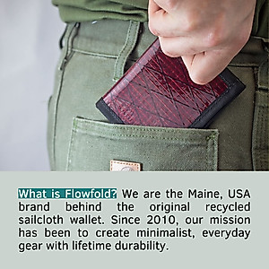 Flowfold Recycled Sailcloth Wallets - Vanguard Bifold Wallet, Front Pocket Wallet, Slim Minimalist Wallets Made in USA (Black Sailcloth)
