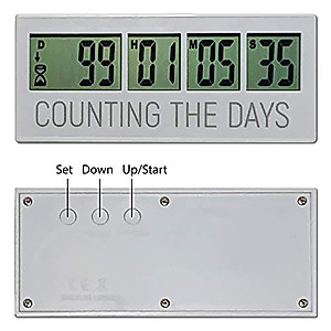 Reusable Countdown Clock for All of The Big Events in Your Life, Wedding Save The Date Countdown, Retirement Countdown Timer, Baby Due Date & Christmas Countdown | up to 999 Day Countdown Timer