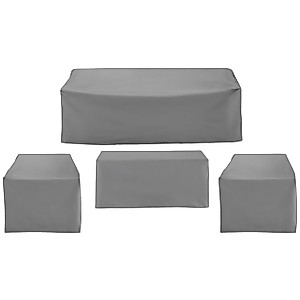 Crosley Furniture Patio Furniture Covers, Waterproof 4-Piece Cover Set for Outdoor Chairs, Sofa, Table, Gray