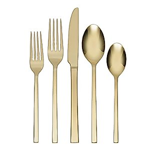 Oneida Allay Champagne 20 Piece Everyday, Service for 4 Flatware Set, 20PC FW, STAINLESS