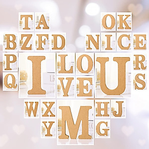 4 Inch DIY Wooden Letters for Crafts Easter Alphabet Letters for Table Decoration Paintable Decorative Letters Standing Letters Slices Sign Board Decoration for Craft Home Party Projects (E Style)