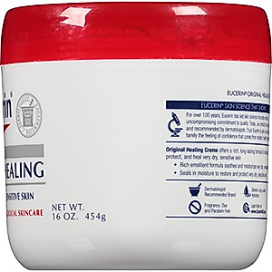 Eucerin Original Healing Cream - Fragrance Free, Rich Lotion for Extremely Dry Skin - 16 oz. Jar