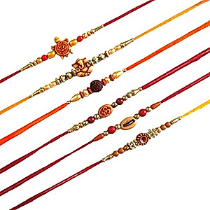 USA HOUSE Set of 6 Rakhi Thread. Raksha bandhan Gift for Your Brother Rakhi for Brother, Rakhi Bracelet, Raksha Bandhan Rakhi, Raksha Bandhan Festival (Thread Multi Colour)