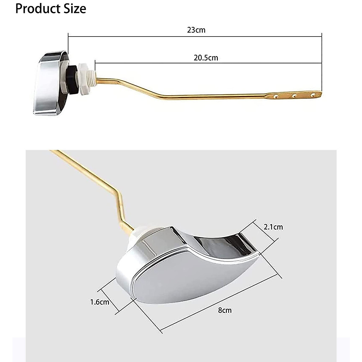 wLuckyCL Toilet Tank Flush Lever Replacement for TOTO Solid Side Mount Toilet Flush Lever