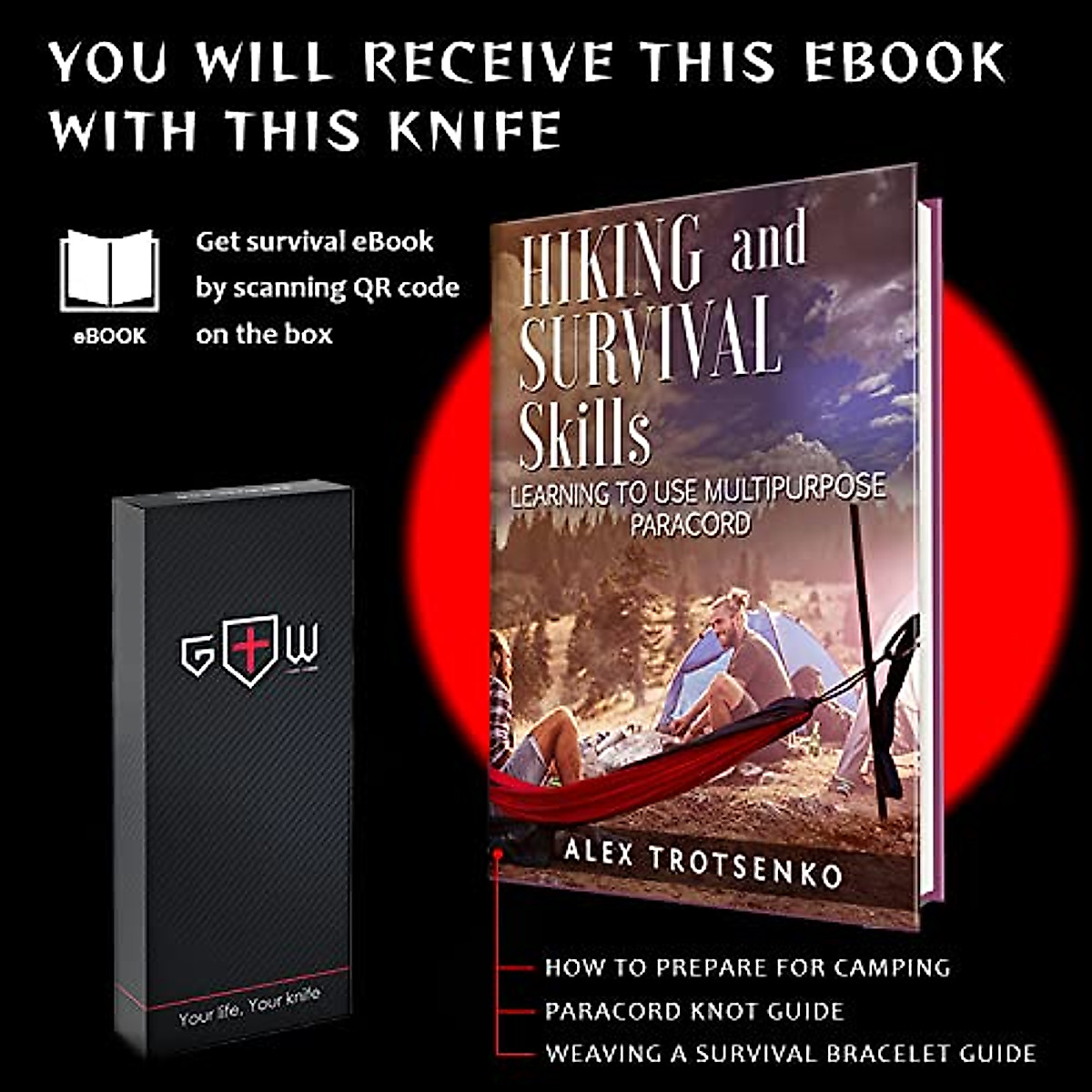 GOOD WORKER Japanese Utility Knife - Letter Opener - Envelope Opener - Mail Opener - Small Black Fixed Blade Knife for Men Women - Kubaton - Secret Santa Gift 130129