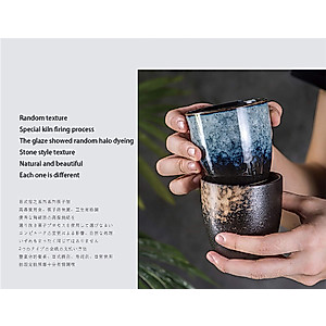 Lxuwbd- Ceramic Teacup, Kung Fu Tea Set, Coffee cup，Yerba Mate Set - Ceramic Mate CupSet of 4 (4-color, Ceramic cups)