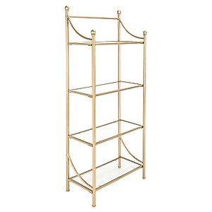 Safavieh Home Collection Diana Liquid Gold and Tempered Glass 4 Tier Etagere