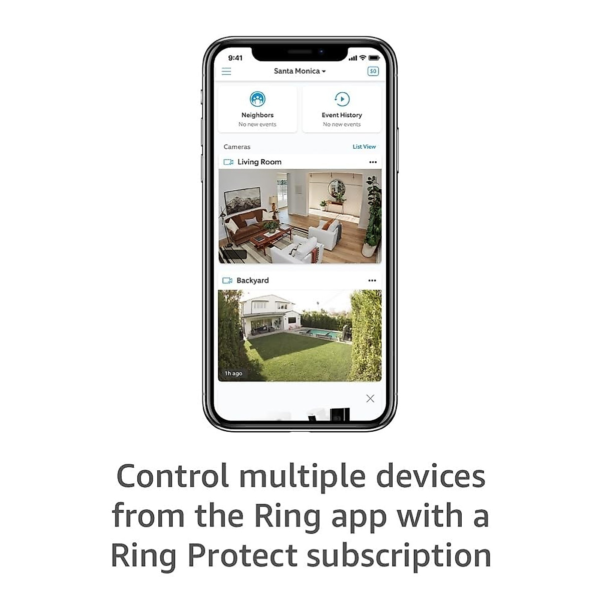 Ring Stick Up Cam Plug-In HD security camera with two-way talk, Works with Alexa - White