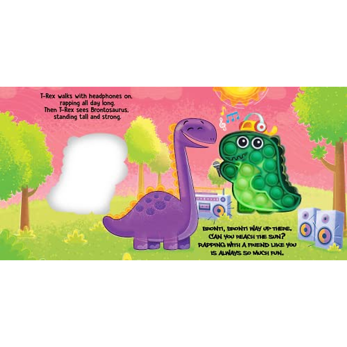 POPasaurus - Children's Touch and Pop Board Book with Fidget Pop Toy