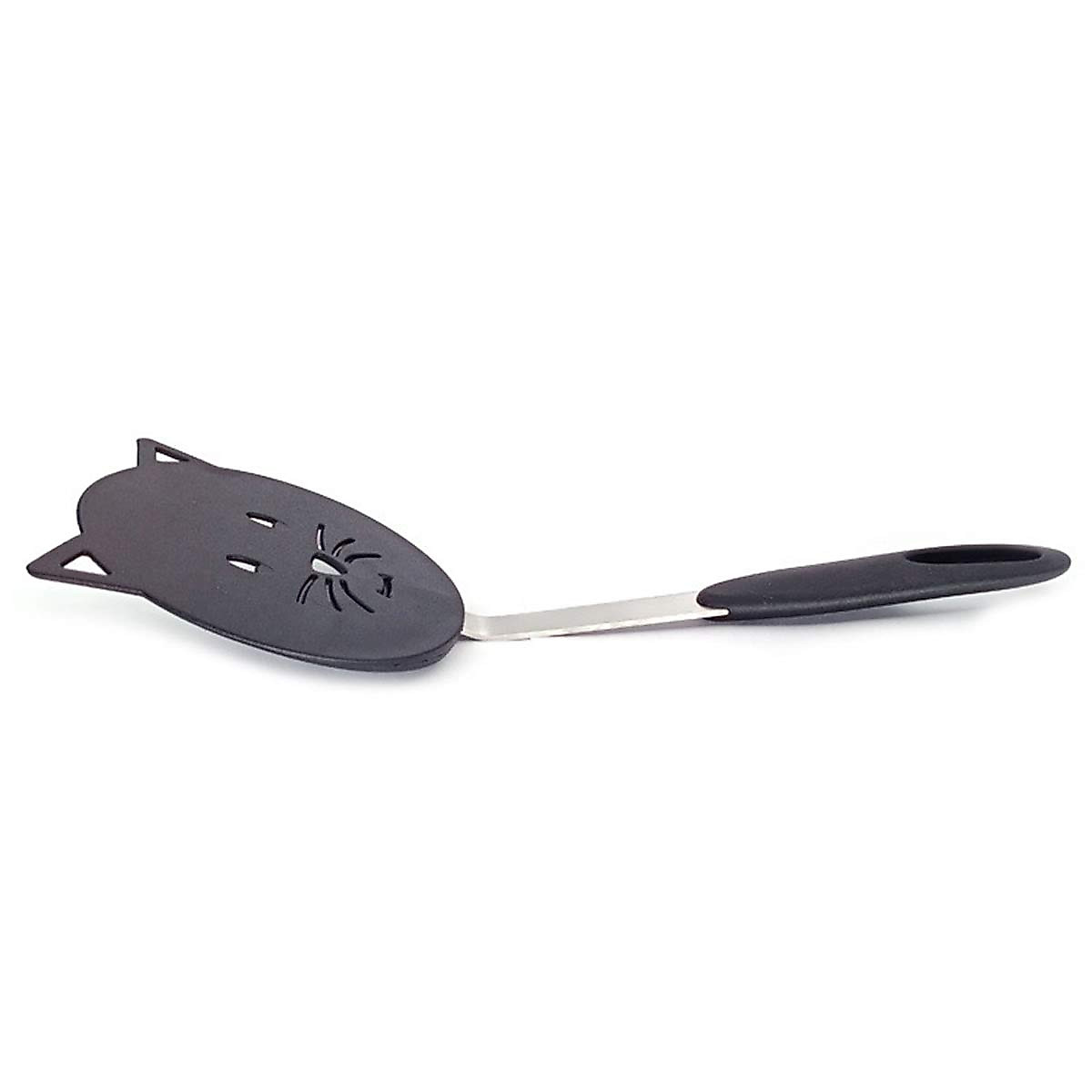 GOODFEER Nylon Turner cute Cat Shape Small heat resistant wok spatula for non stick cookware with stainless steel bracket for cooking, fish,eggs, pancakes, fried rice.