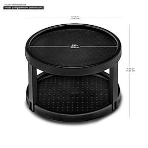 madesmart Antimicrobial 10" Turntable, Single Level, Soft Grip Surface, Non-Slip Base, Multi-Purpose Home Organization, EPA Certified, Carbon