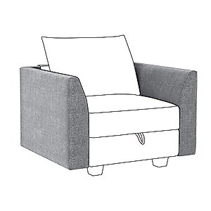 HONBAY Side Armrest Module for Modular Sofa Pair of Armrests for Sectional Modular Couch, Grey