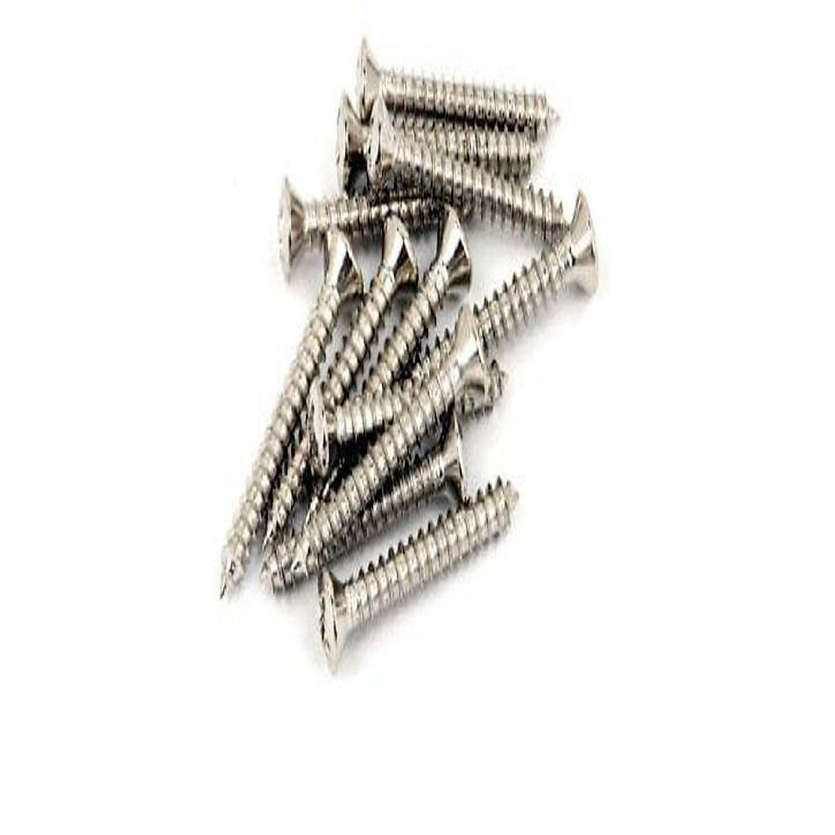 Fender Vintage-Style Bass/Telecaster Bridge/Strap Button Mounting Screws for Electric Guitar, Nickel