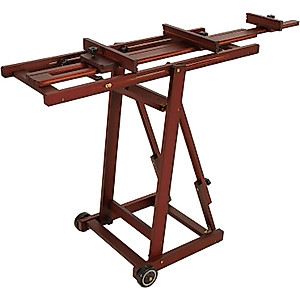 MEEDEN Multi-Function Studio Easel,H-Frame Easel,Painting Easel for Adults,Artist Easel,Floor Easel,Solid Beech Wood Easel w/Front Wheels,Holds Canvas Art up to 77" - Walnut