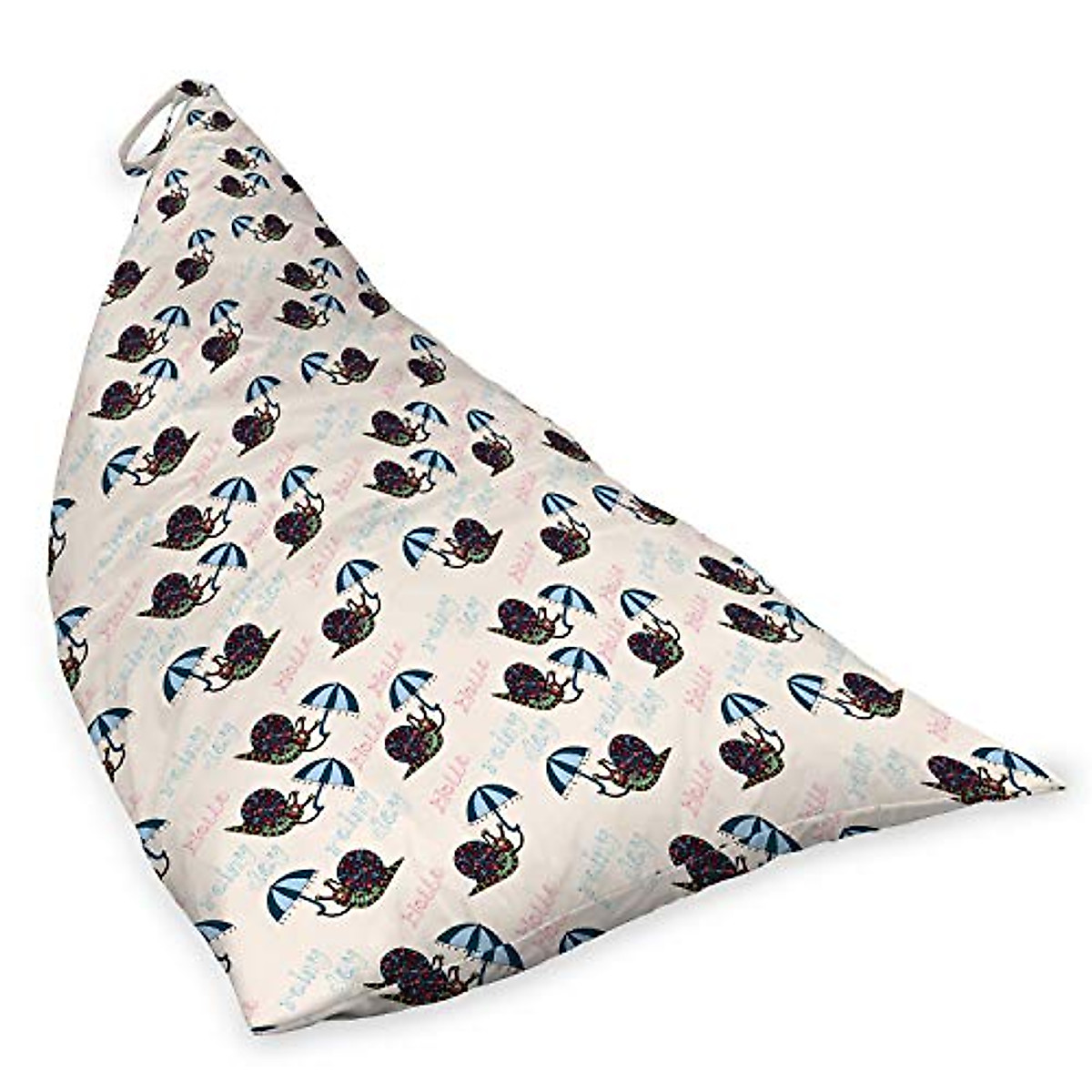 Ambesonne Snail Lounger Chair Bag, Rainy Day Weather Themed Mosaic Pattern Like Shellfishes Holding Umbrellas, High Capacity Storage with Handle Container, Lounger Size, Champagne Multicolor