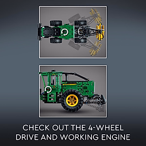 LEGO Technic John Deere 948L-II Skidder 42157 Advanced Tractor Toy Building Kit for Kids Ages 11 and Up, Gift for Kids Who Love Engineering and Heavy-Duty Farm Vehicles