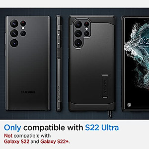 Spigen Tough Armor Designed for Galaxy S22 Ultra Case (2022) - Black