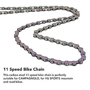 Oumefar Carbon Steel Bike Chain, High Rigidity Fluent Shifting Bike Accessory 980kg Tensile Strength Strengthened Shaft with Chain Connector for Road Bike Sportinggoods
