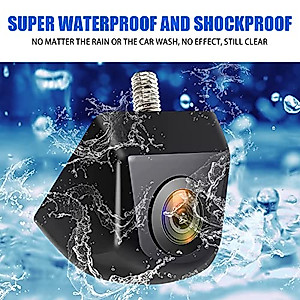 Dewkou Pack-1 Car Backup Camera, 170° Adjustable Wide Angle Camera, 720P Night Vision Navigation Video Camera, HD Waterproof Fisheye Glass Lenses, for Cars Trucks SUVs RVs Vans Parking Camera (Black)