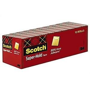 Scotch Super-Hold Tape, 10 Rolls, Transparent Finish, 50% More Adhesive, Trusted Favorite, 3/4 x 1000 Inches, Boxed (700K10)