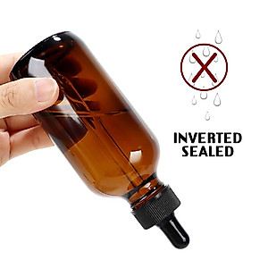 CycleMore 16 Pack (120 ml) 4 oz Amber Glass Boston Bottles with Glass Eye Droppers, Glass Dropper Bottles for Essential Oils & Lab Chemicals & More Liquids Ideal for Mom & Friends