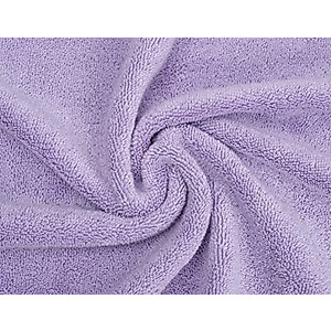 American Soft Linen Salem Bath Towel Set, 6 Piece Towels for Bathroom, 100% Turkish Combed Zero Twist Cotton, 2 Bath Towels 2 Hand Towels 2 Washcloths, Lilac