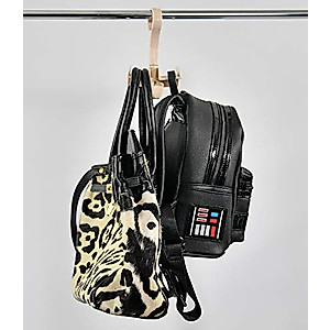 Home-X 3 Pcs Rotating Handbag Hanger for Closet, Purse Organizers, Closet Organizers, Handbag Storage, Purse Hanging Closet Hooks-Beige