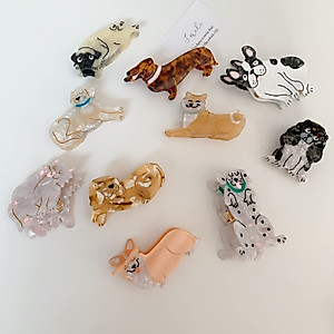 Dachshund Dog Hair Clips,Small Claw Clips for Girls,Acetate Hair Clips for Women,S10