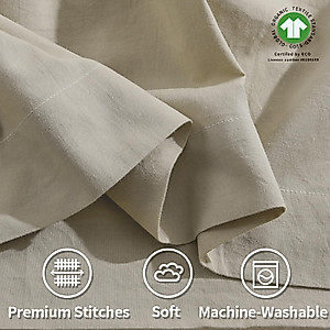 NEXHOME PRO Body Pillow Pillowcase 100% Organic Cotton Pillow Cover, Envelope Closure Linen Feel Textured Natural, Soft and Durable, Premium Cooling Pillow Cases for Bed 1PC (20x54 inch, Linen)