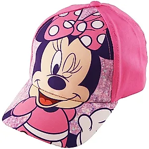 Disney Little Baseball Cap, Minnie Mouse Adjustable Girl Hats for Kids Ages 4-7, Pink